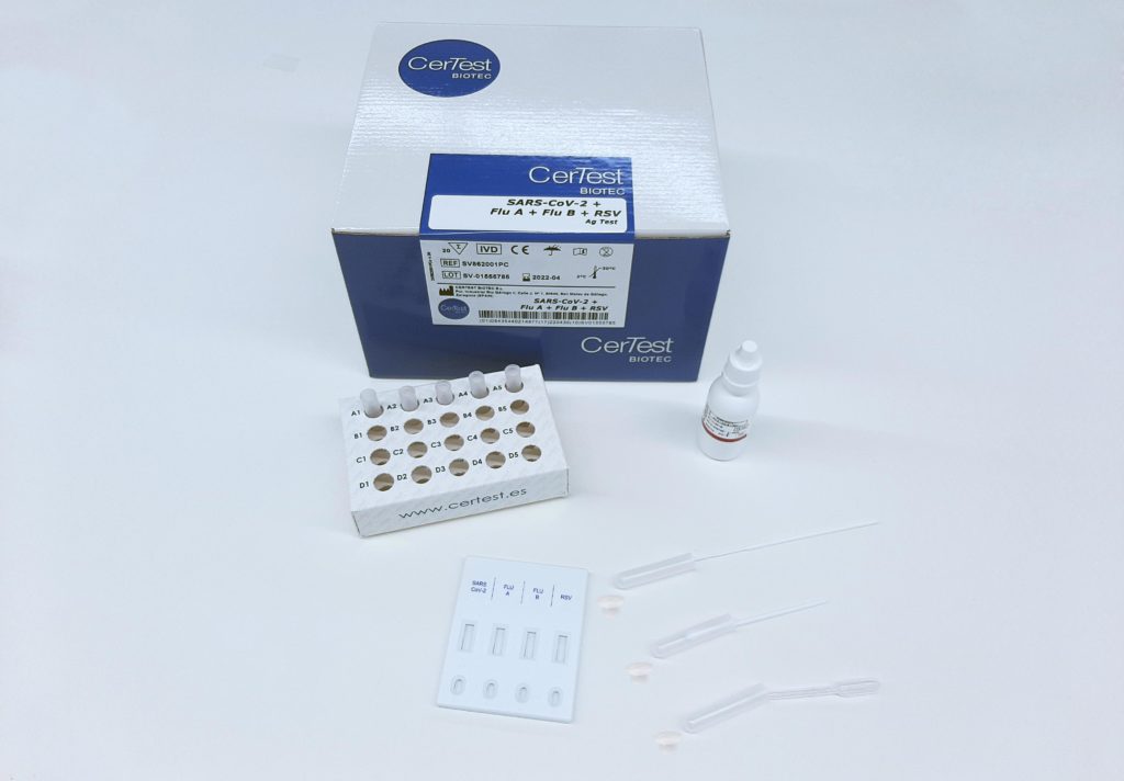 SARS-CoV-2 + Flu A + Flu B + RSV - CERTEST Biotec IVD Diagnostic Products